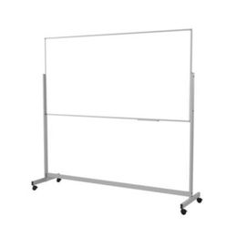 Maul Whiteboard Maulstandard fixed, mobil, Querformat, drehbar, 1000 x 2000 mm, magnethaftend, Ablageschale, kunststoffbeschichtetes Stahlblech, grau