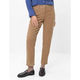 Brax Damen Cordhose Style MARA S WALNUT, Beige, Gr. 32K