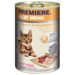 Premiere Meat Menu Nassfutter Kitten Rind und Gefl&uuml;gelkomposition 24x400 g