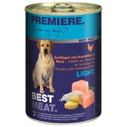 Premiere Best Meat Light Nassfutter Hund, Adult, Gefl&uuml;gel und Reis 24x400 g