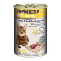 Premiere Meat Menu Nassfutter Katze Adult Rind und Gefl&uuml;gelkomposition 24x400 g
