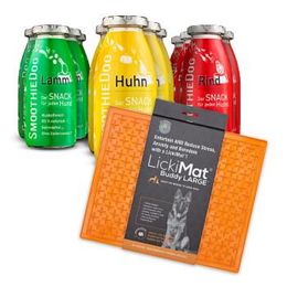 SmoothieDog Klassik 12x 250 ml + Lickimat Orange