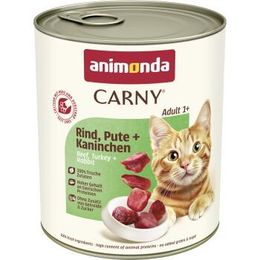 animonda Carny Nassfutter Katze Adult Rind, Pute und Kaninchen 24x800 g
