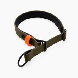 THE DOG IDEA Zugstopp Halsband Khaki orange S