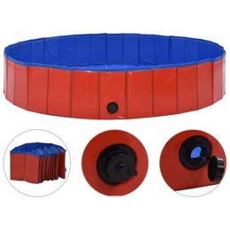 vidaXL Hunde-Pool rot 1,6 m, 30 cm
