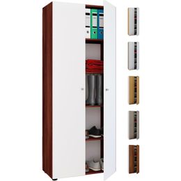 Vcm B&uuml;roschrank mit 5 F&auml;chern moderner Aktenschrank mit Dreht&uuml;ren Ma&szlig;e B. 70 x H. 178 x T. 40 cm &ndash; Vandol