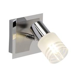 Brilliant Lampe Lea LED Wandspot eisen/chrom/wei&szlig; 1x LED-D45, E14, 4W LED-Tropfenlampe inklusive, (450lm, 2700K) Energiesparend und langlebig durch LED-Einsatz
