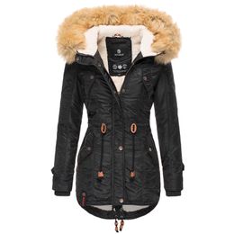 Navahoo Damen Hochwertiger Wintermantel Winterparka mit gro&szlig;em Kunstfell La Viva