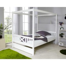 Ticaa Himmelbett Lino Kiefer Wei&szlig; 140x200