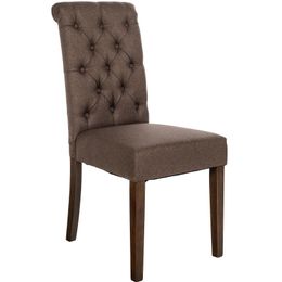 CLP Esszimmerstuhl Lisburn I Samt I Stoff I Polsterstuhl Gesteppt Chesterfield Design