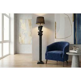 Riess Ambiente Handgefertigte Stehlampe DAVID 120cm schwarz mit B&uuml;ste Stoffschirm Riess-Ambiente Glamour Modern