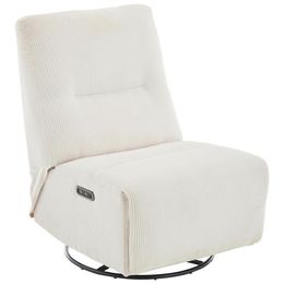 CARRYHOME Relaxsessel, Creme, Metall, 74x105x92 cm, Relaxfunktion, USB-Anschluss, USB-C-Anschluss, Sitzfl&auml;che 360&deg; drehbar, Wohnzimmer, Sessel, Relaxsessel