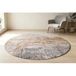 Riess Ambiente Runder Kurzflor Teppich DESERT PATINA 150cm sand greige taupe Indoor Riess-Ambiente Vintage Modern