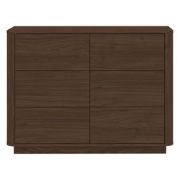 Mid.you Kommode Mocha, Walnuss, Holzwerkstoff, 6 Schublade(n) Schubladen, 115.2x85.5x40 cm, stehend, Wohnzimmer, Kommoden & Sideboards, Kommoden