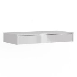 VICCO Wandregal, Wei&szlig; Hochglanz, Holzwerkstoff, 1 Schubladen, Rechteckig, 81.4x12x40.1 cm, Wohnzimmer, Regale, Wandregale