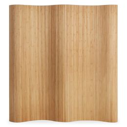 Homestyle4u Paravent, Hellbraun, Naturmaterialien, 250x195x0.3 cm, Wohnzimmer, Raumteiler & Paravents, Paravents