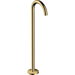 Hansgrohe Axor Uno Fertigmontageset 38412990 Wanneneinlauf bodenstehend, gebogen, Ausladung 226mm, polished gold optic