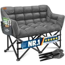 Kesser&reg; Campingsofa faltbar, Campingcouch breit, gepolstert mit Seitentaschen & Tasche, Faltsofa DUO, Campingstuhl Indoor & Outdoor, Camping, Festival, Angeln & Garten