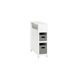 sobuy Badunterschrank mit 2 Schubladen Wei&szlig; 60x20x70cm Funktional