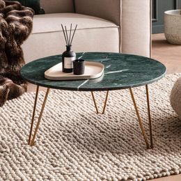 Couchtisch FineBuy Sofatisch Echter Marmor &Oslash; 70 cm Tisch Wohnzimmertisch Rund