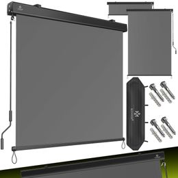 Kesser&reg; Senkrechtmarkise Au&szlig;enrollo Handkurbelmechanismus Balkonrollo Sonnen & Sichtschutz Beschattung Sonnenschutz Au&szlig;en Rollo mit Kurbel Markisenkasten Balkon & Terrasse Inkl. Montageset & Abdeckung
