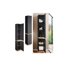VICCO Hochschrank Badschrank Badezimmerschrank Gloria Anthrazit Sonoma 33 x 198 cm modern Badezimmer 2 T&uuml;ren 5 F&auml;cher