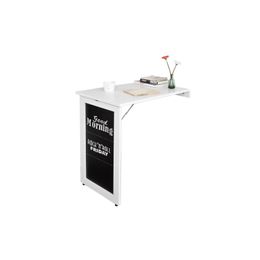 sobuy Wandklapptisch mit Memo-Board Wei&szlig; 50x75x73cm Funktional