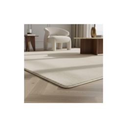 KADIMA DESIGN Kurzflorteppich Waschbar ISAR, einfarbig, Creme, 200 x 280 cm