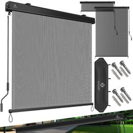 Kesser&reg; Senkrechtmarkise Au&szlig;enrollo Handkurbelmechanismus Balkonrollo Sonnen & Sichtschutz Beschattung Sonnenschutz Au&szlig;en Rollo mit Kurbel Markisenkasten Balkon & Terrasse Inkl. Montageset & Abdeckung