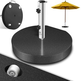 Kesser&reg; Granit Sonnenschirmst&auml;nder mit Edelstahlrohr, Hochwertiger Schirmst&auml;nder Sockel 30KG - f&uuml;r Schirmst&ouml;cke bis 16-48 mm, Inkl. Transport Griff Garten Balkonschirmst&auml;nder