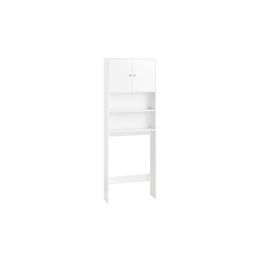 sobuy Badezimmerschrank mit 2 T&uuml;ren Wei&szlig; 65x20x182cm Minimalistisch