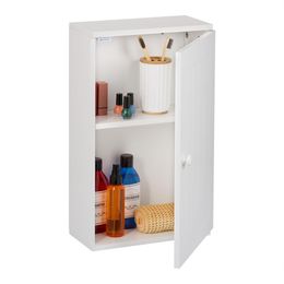 Relaxdays Badh&auml;ngeschrank, Wei&szlig;, Holzwerkstoff, Kunststoff, 1 F&auml;cher, Rechteckig, 30x50x15.5 cm, Badezimmer, Badezimmerschr&auml;nke, H&auml;ngeschr&auml;nke