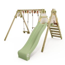 Disney Schaukel Smart Dash mit Wellenrutsche und Kletterleiter - Massivholz Spielturm f&uuml;r den Garten - Spielspa&szlig; mit K&ouml;nig der L&ouml;wen - Wickey