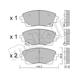 METELLI Bremsbelagsatz, Scheibenbremse 2214560 f&uuml;r HYUNDAI
