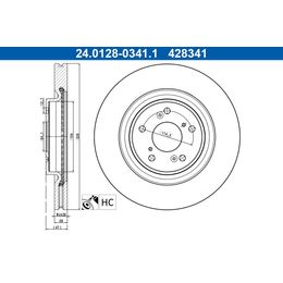 ATE Bremsscheibe 24012803411 bel&uuml;ftet 320mm 28mm f&uuml;r HONDA