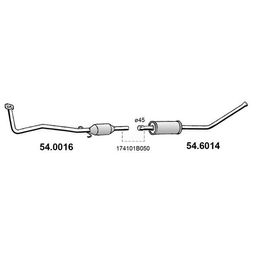 Asso Mittelschalld&auml;mpfer 546014 f&uuml;r TOYOTA