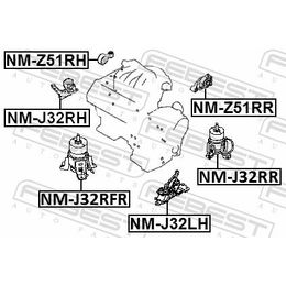 FEBEST Lagerung, Motor nmj32rh vorne rechts f&uuml;r NISSAN