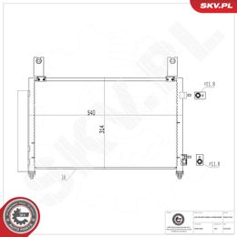 ESEN SKV Kondensator, Klimaanlage 86skv255 f&uuml;r DAEWOO