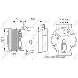NRF Kompressor, Klimaanlage EASY FIT 32102 f&uuml;r Opel Vaughall NISSAN RENAULT