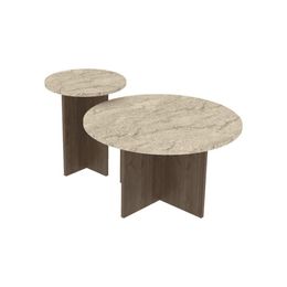 Calicosy Couchtischen, Beige, Holzwerkstoff, 70x40x70 cm, Wohnzimmer, Wohnzimmertische, Couchtische