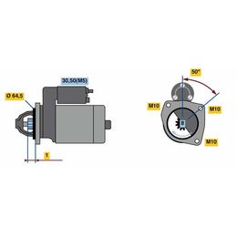 Bosch Starter 0986022810 f&uuml;r MITSUBISHI NISSAN DACIA RENAULT