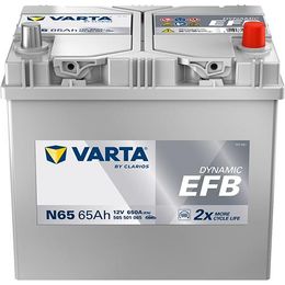 Varta Starterbatterie DYNAMIC EFB 12 V, 65 Ah, 650 A 565501065k262 12V 68Ah 650A f&uuml;r TOYOTA NISSAN HONDA MAZDA GREAT WALL