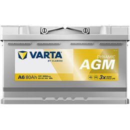 Varta Starterbatterie DYNAMIC AGM 12 V, 80 Ah, 800 A 580901080k262 12V 68Ah 800A f&uuml;r Opel Ford Mercedes CHEVROLET Volvo JEEP VW JAGUAR HYUNDAI L