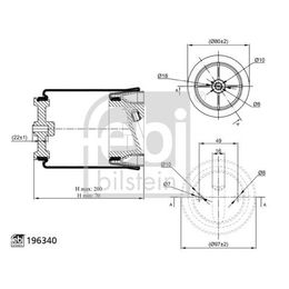 febi bilstein Luftfederbalg, Sitzh&ouml;henverstellung 196340 f&uuml;r Mercedes