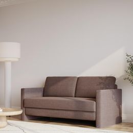 BRUNO Schlafsofa 140cm in Braun | Schmal | stabiles Massivholz & Boxspringkomfort