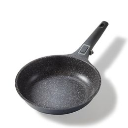 Stoneline SMART Bratpfanne 24cm, mit abnehmbarem Griff, Induktion, Aluguss, Pfanne mit echten Steinpartikeln beschichtet, Ohne Fett & &Ouml;l kochen und braten