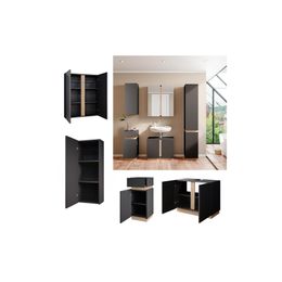 VICCO Badm&ouml;belset Gloria Anthrazit Sonoma modern Badezimmer Spiegelschrank Waschtischunterschrank Midischrank H&auml;ngeschrank