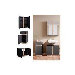 VICCO Badm&ouml;belset Gloria Anthrazit Sonoma modern Badezimmer Spiegelschrank Waschtischunterschrank Midischrank