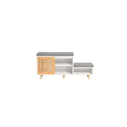 sobuy Schuhbank mit 1 T&uuml;r Holzfarbe 100x35x45cm Klassisch