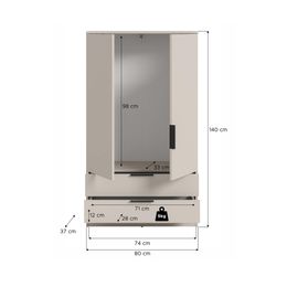 Tchibo - xonox W&auml;scheschrank &raquo;Nordic&laquo; - 80x37x140cm - schwarz -